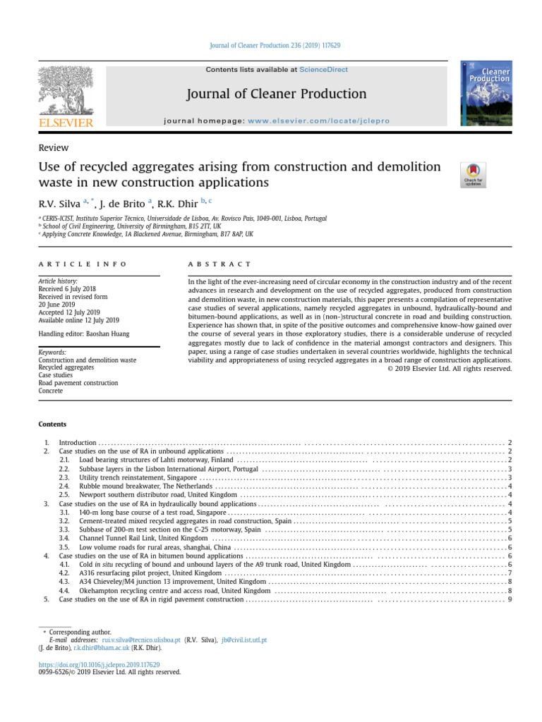 Use of Recycled Aggregates Arising From Construction and Demolition ...
