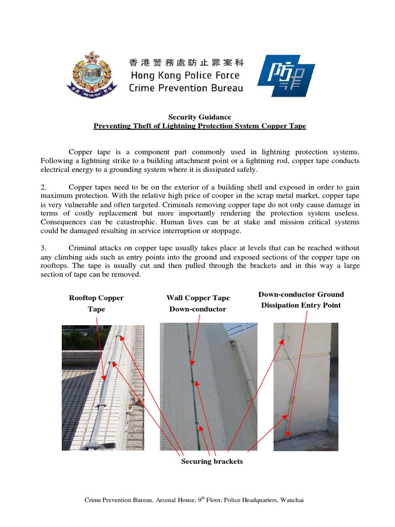 Copper Tape Theft Prevention Guidance | PDF