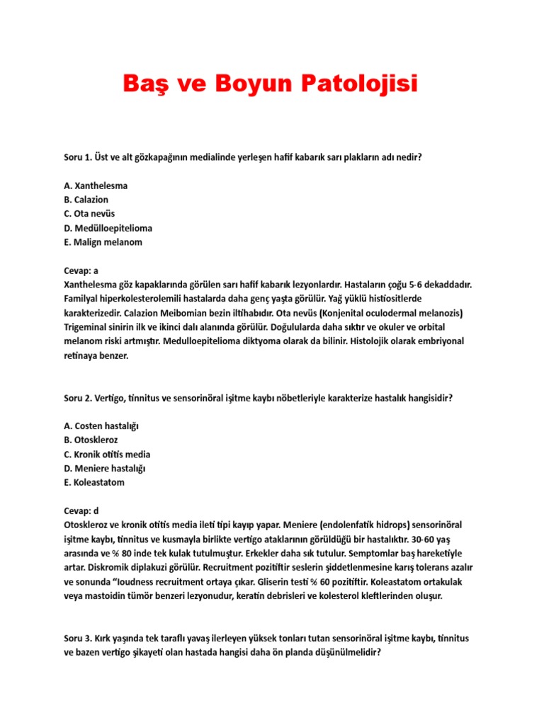 Patoloji Soru 2 | PDF