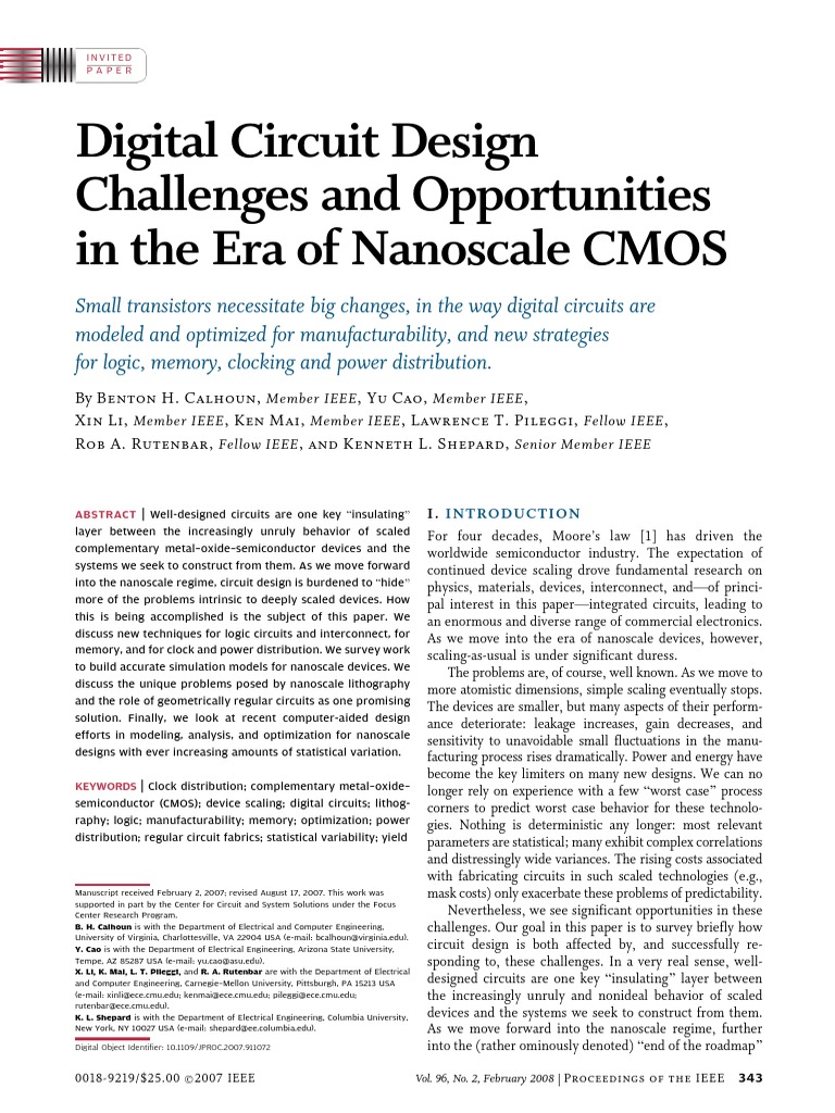 Digital Circuit Design Challenges and Opportunities in The Era of ...