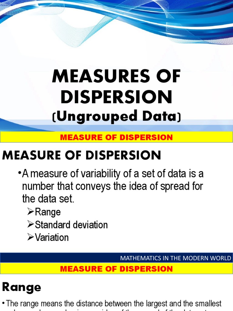 Measures of Dispersion | PDF | Technology & Engineering