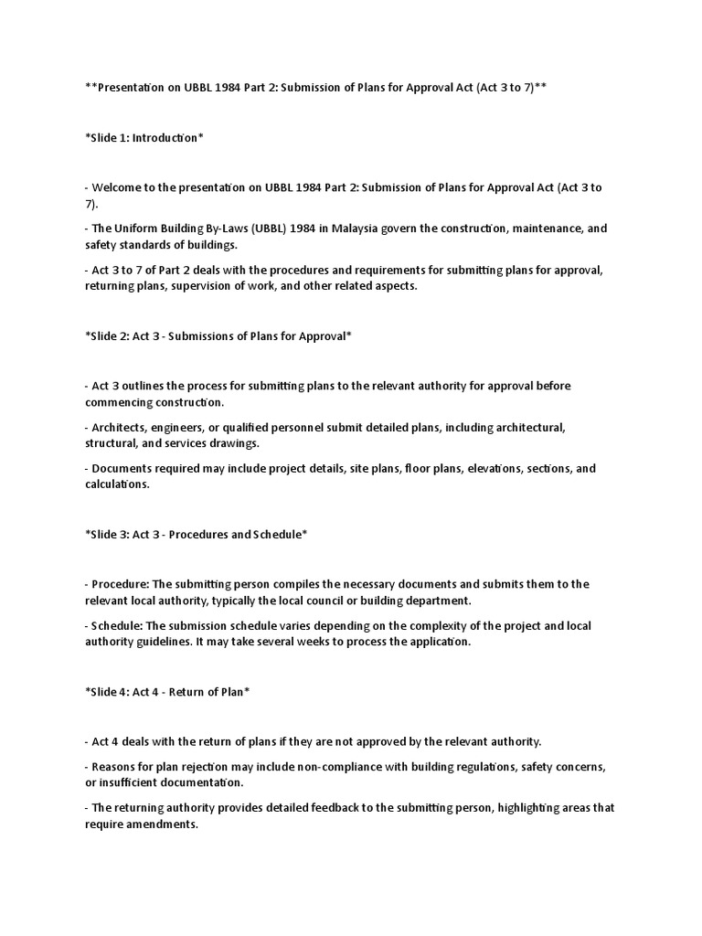 Presentation On UBBL 1984 Part 2 | PDF | Architect | Regulatory Compliance