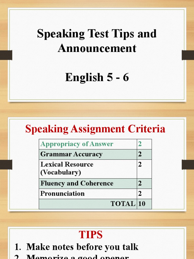 Speaking Test Tips (Offline Test) | PDF