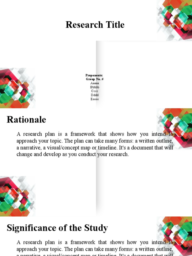 Research Plan PPT Format | PDF