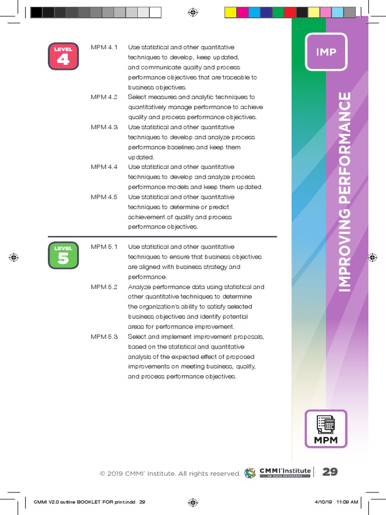 CMMI V2 0 Model at A Glance - Print Ready - ENG - 2019 04 29v2 5 | PDF