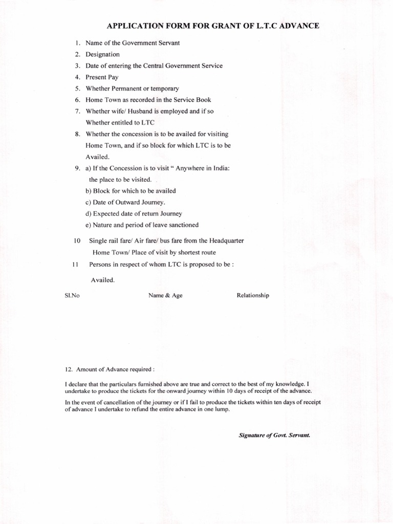 LTC Advance Form 0627e3b293676d3 61275451 | PDF