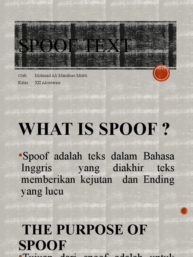 Spoof Text | PDF | Seni & Disiplin Bahasa | Kajian Bahasa Asing