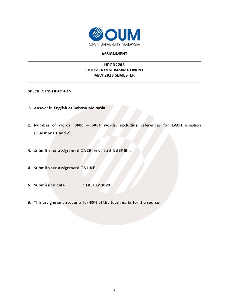 Assignment Question HPGD2203 | PDF