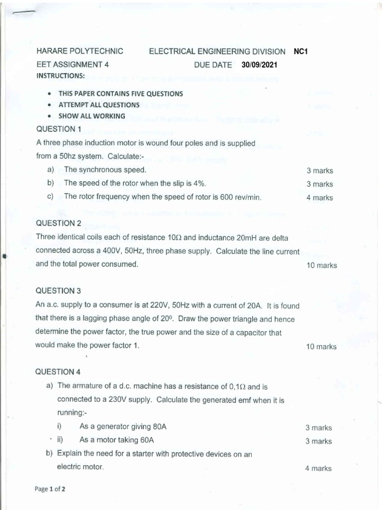 Eet Assignment 4 2021 | PDF