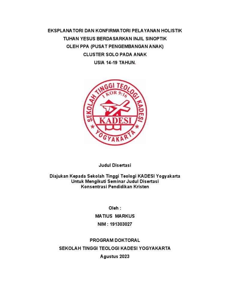 Contoh Seminar Judul Disertasi | PDF