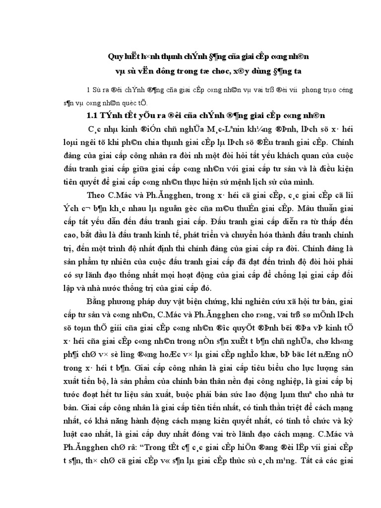 123doc Tieu Luan Quy Luat Hinh Thanh Chinh Dang Cua Giai Cap Cong Nhan Va Su Van Dung Trong Xay ...