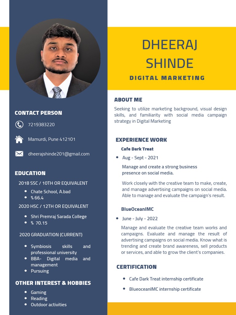 Dheeraj Shinde Resume | PDF