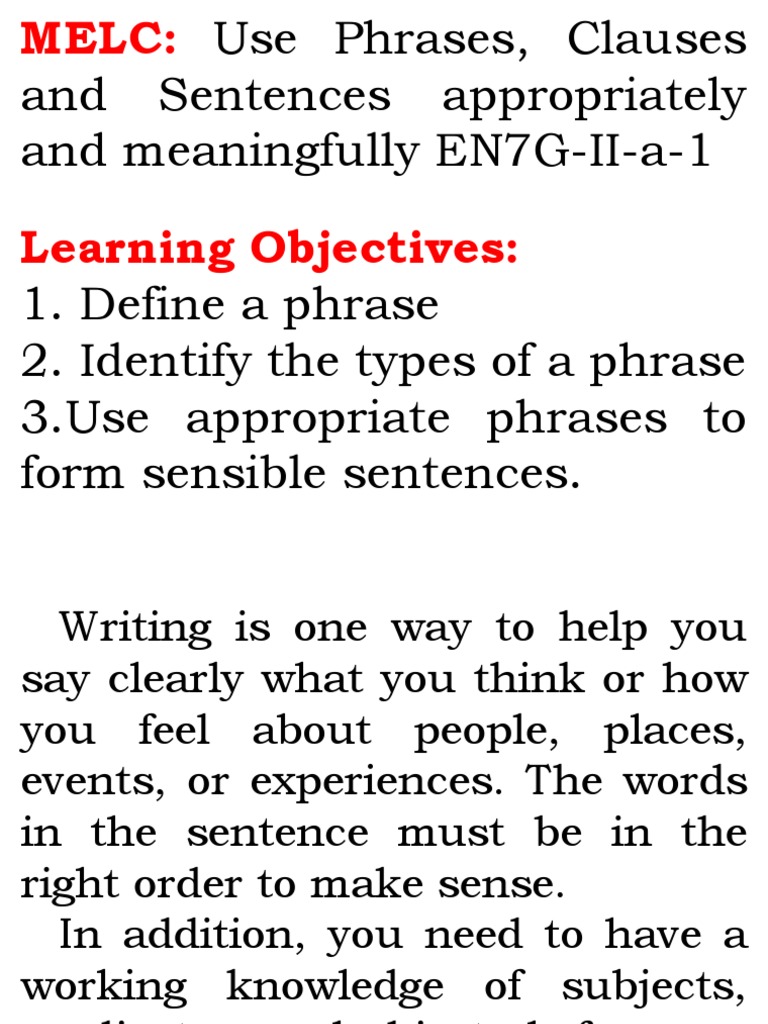 Phrase Clause Sentence Types | PDF | Sentence (Linguistics) | Clause