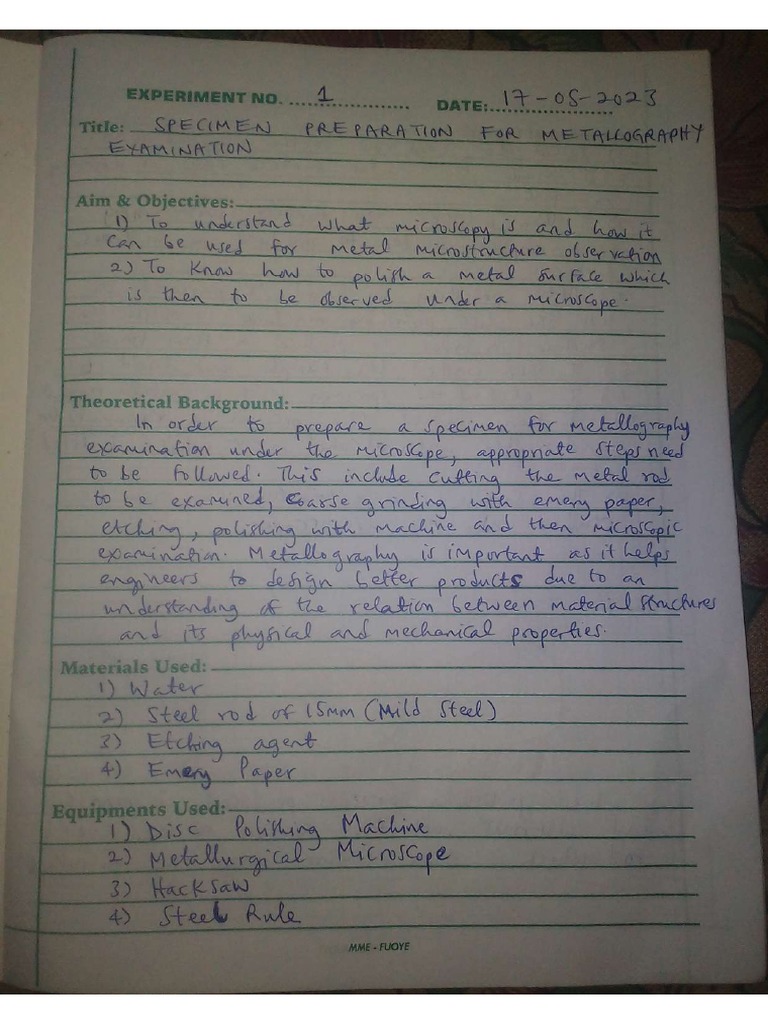 Metallography Report | PDF
