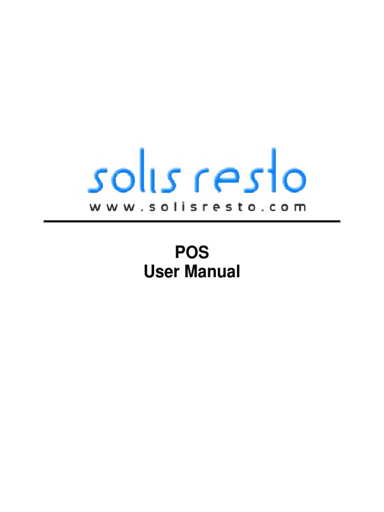 SolisResto POS Manual | PDF