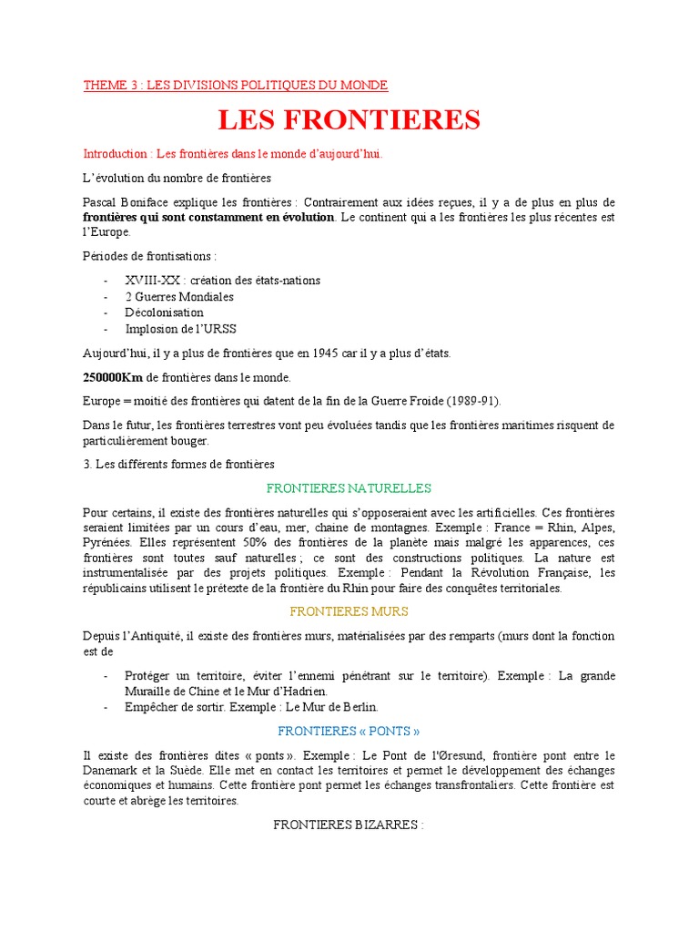 Les Frontières | PDF