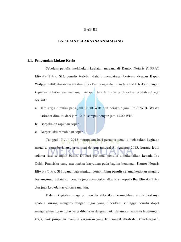 Bab III Laporan Pelaksanaan Magang Compress | PDF