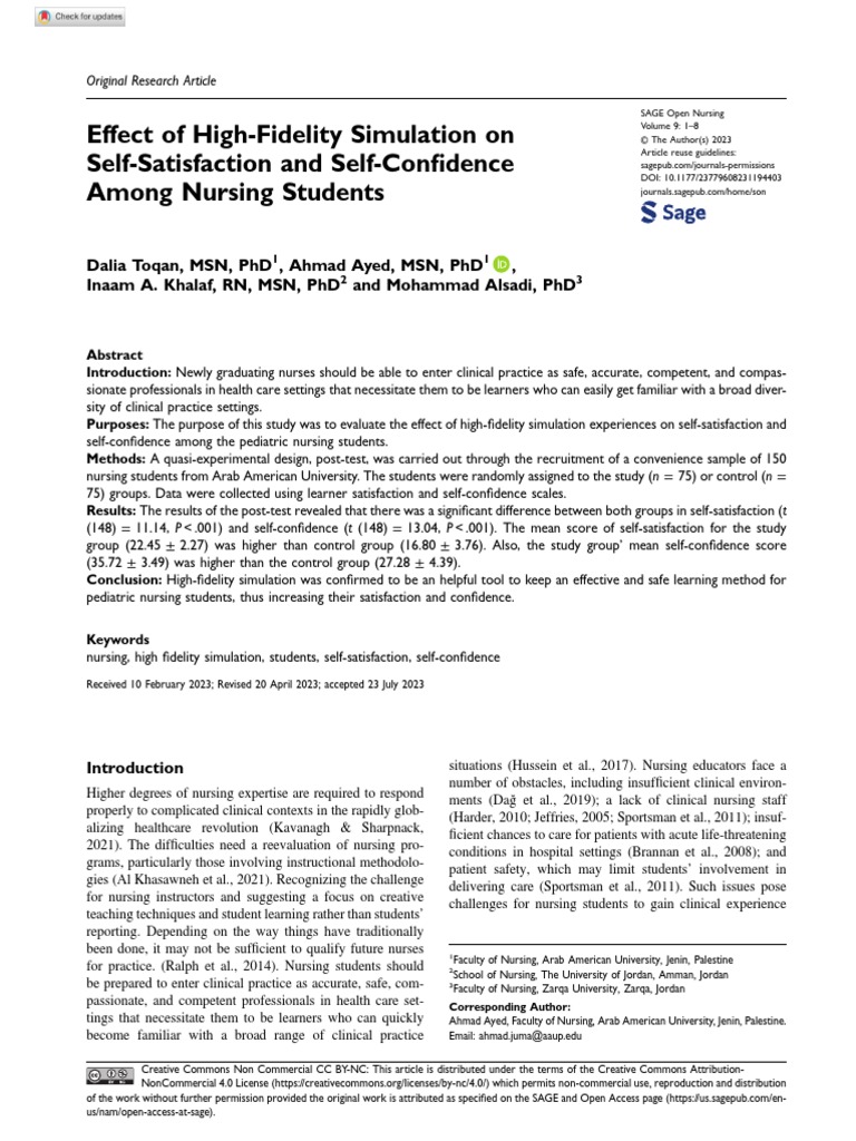 High-Fidelity Simulation Boosts Nursing Students' Confidence | PDF | Nursing | Social Programs