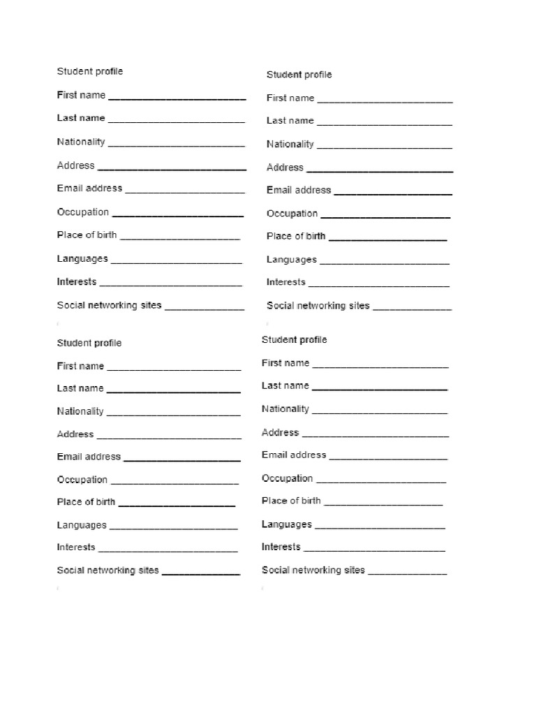 Student Profile 1A | PDF