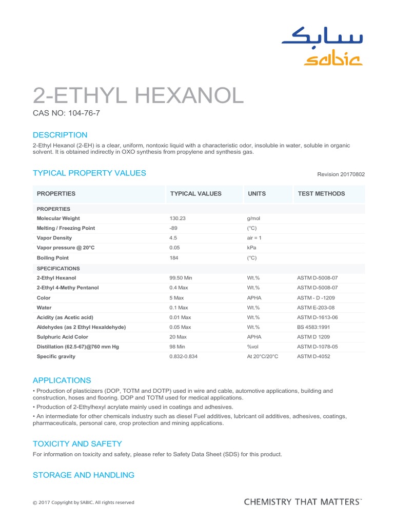 2ethyl Hexanol - 2-Ethyl SABIC | PDF