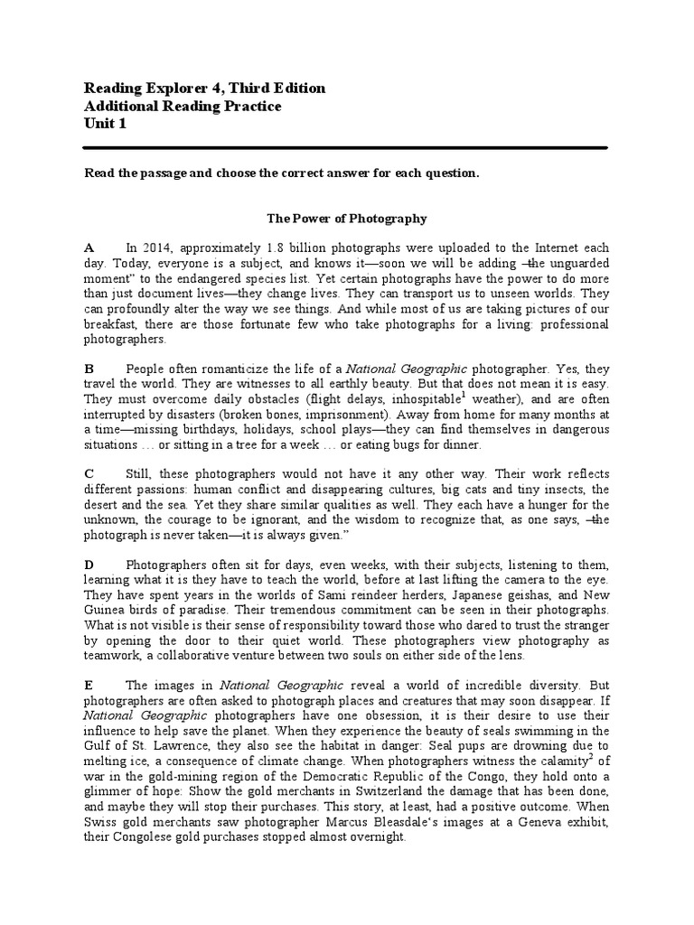 Unit 1 and 2 Additional Reading | PDF