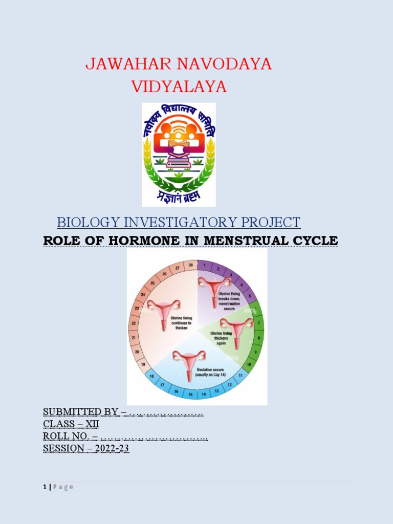 MENSTRUAL CYCLEI-Investigatory-project-of-biology | PDF | Menstrual ...