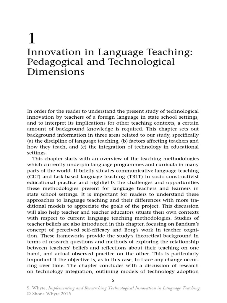 Innovation in Language Teaching | PDF | Language Education | Methodology