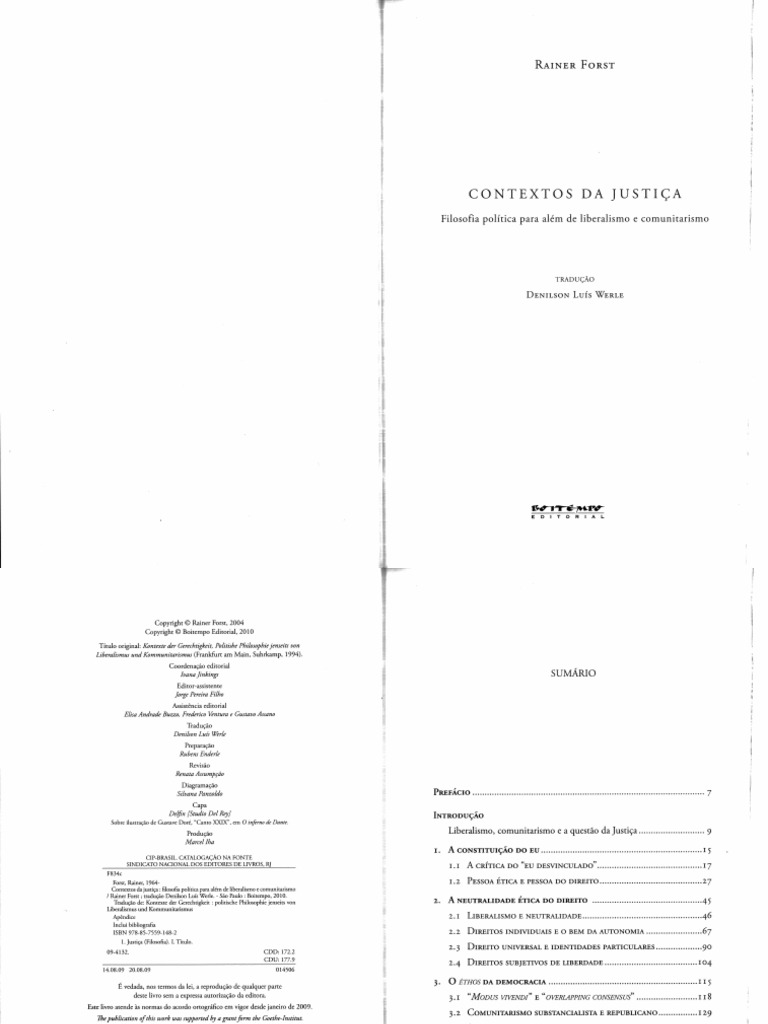 Rainer Forst - Rainer Forst - Contextos da justiÃ§a, filosofia politica ...