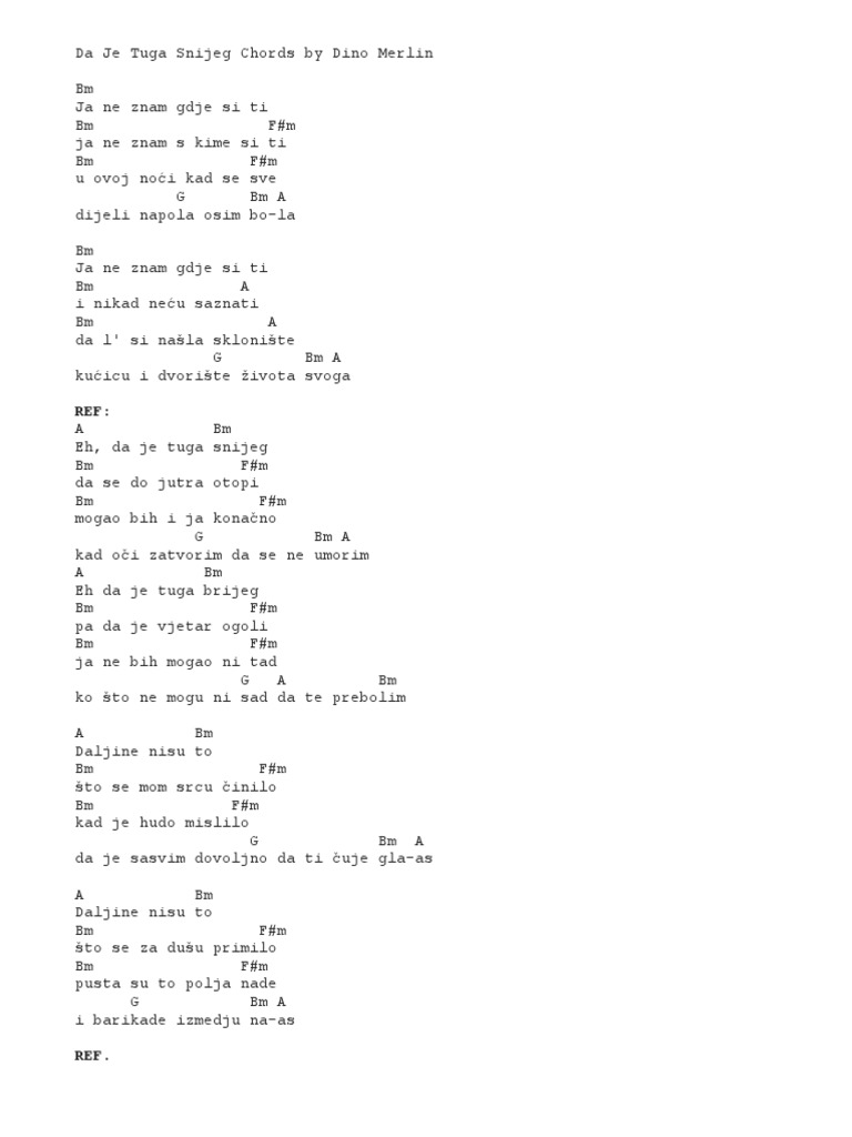 Merlin - Da Je Tuga Snijeg | PDF