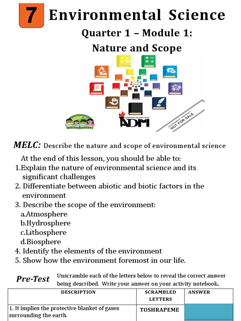 STE7 Environmental Science Q1 Mod1 With Assessment | PDF