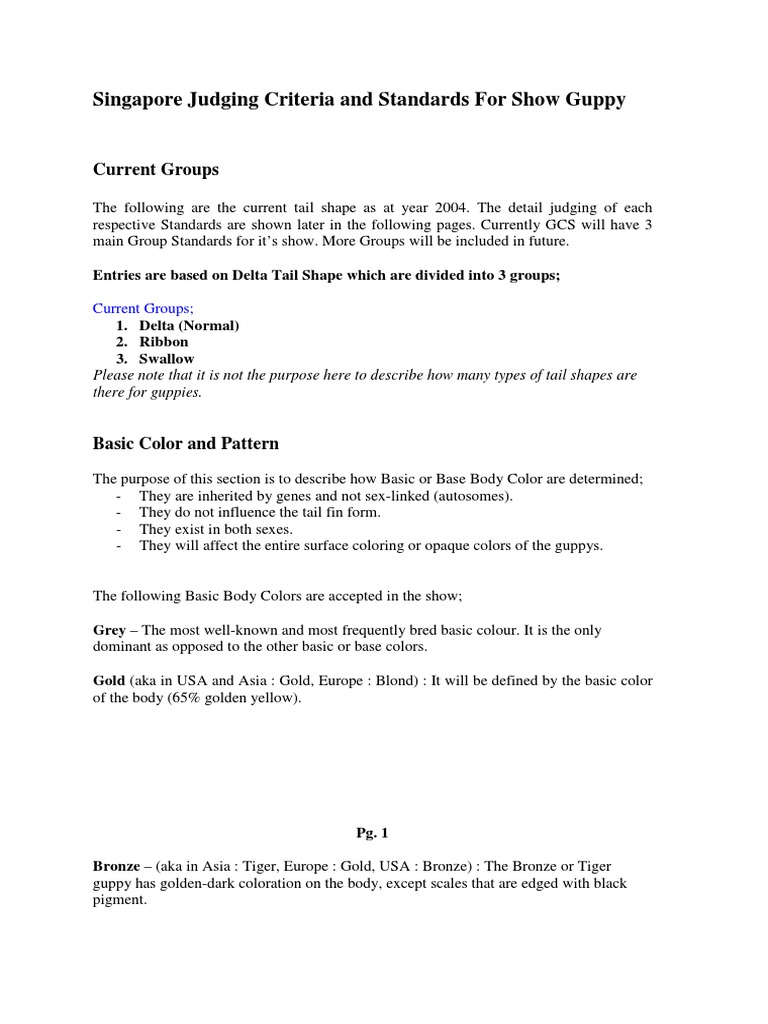 GCS Judging Standards | PDF