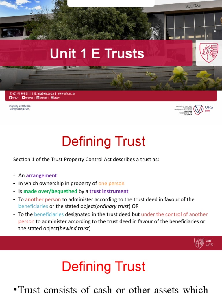 Unit 1 E Trusts | PDF