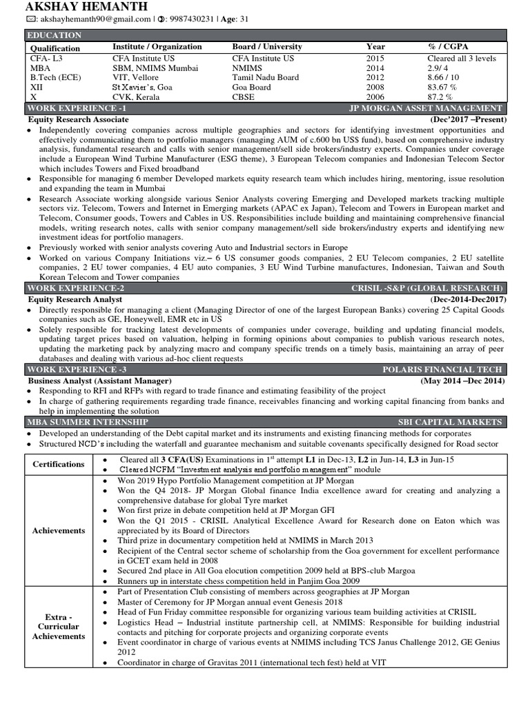 Naukri AkshayHemanth (9y 0m) | PDF | Financial Analyst | Money