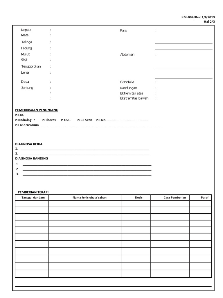 RM-004 Asesmen Awal Medis IGD Hal 2 | PDF