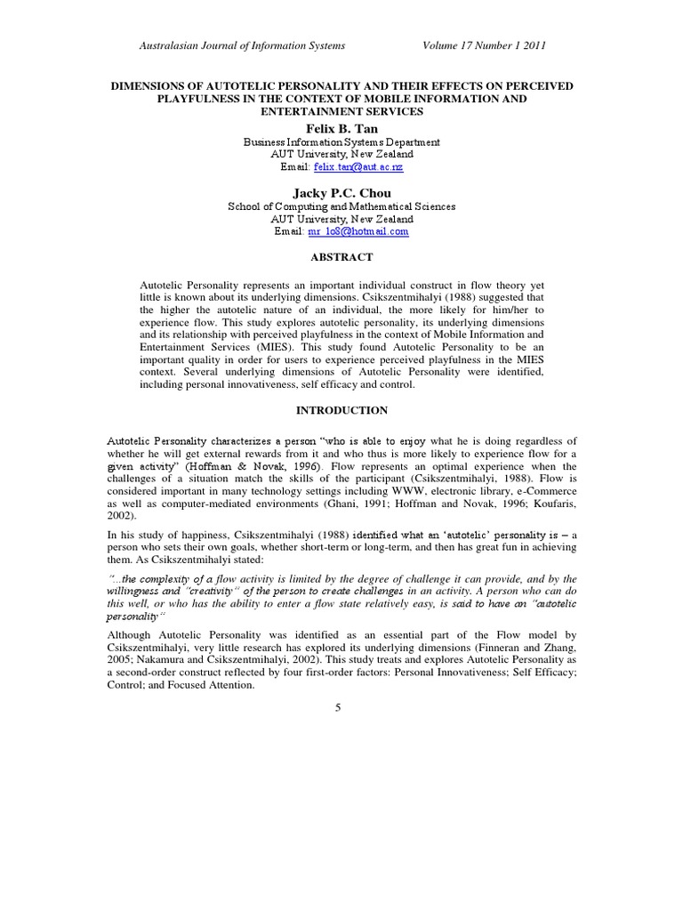 Autotelic Personality 2 | PDF