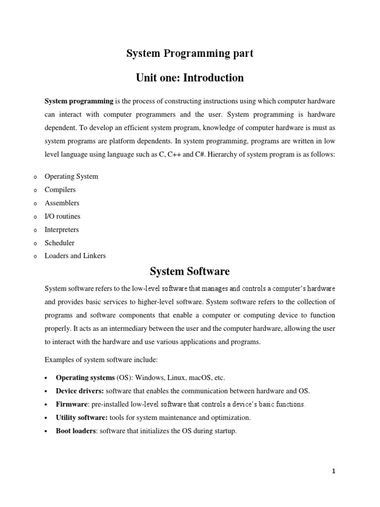 System Programming Part1&2 | PDF System Programming Part1&2 | PDF