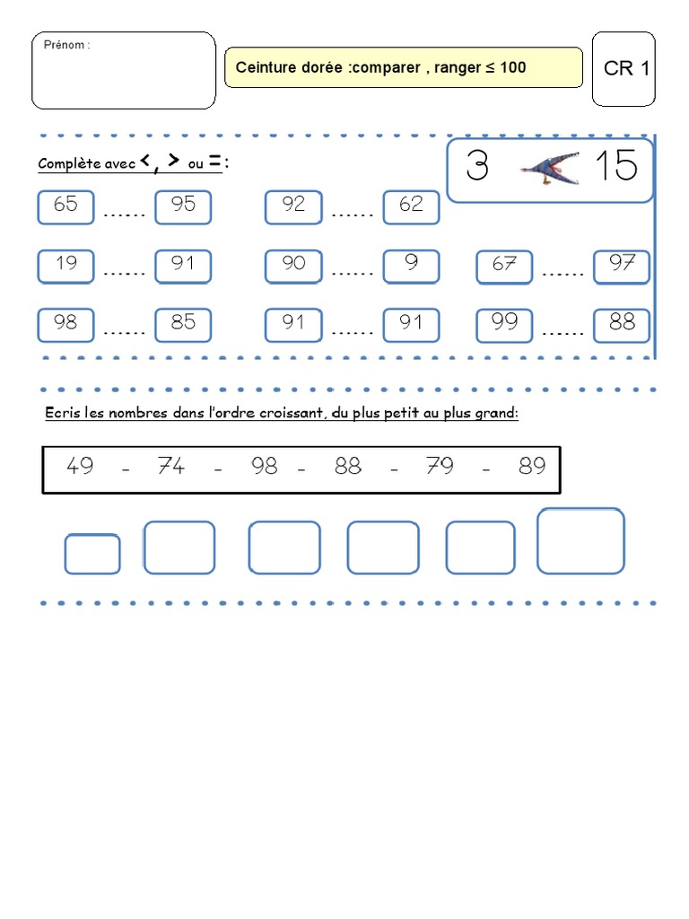 Ceinture Numération Ce1 Ce2 Complète | PDF