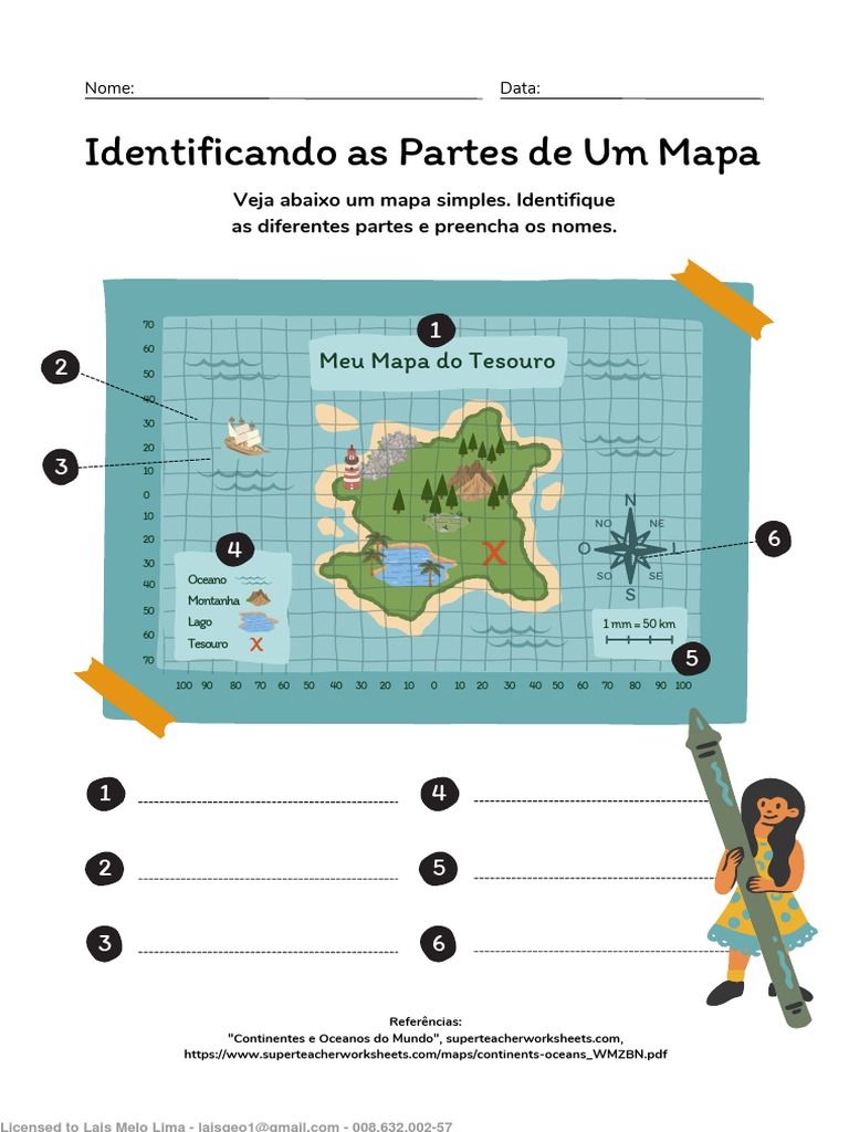 Identificando As Partes de Um Mapa: Meu Mapa Do Tesouro | PDF