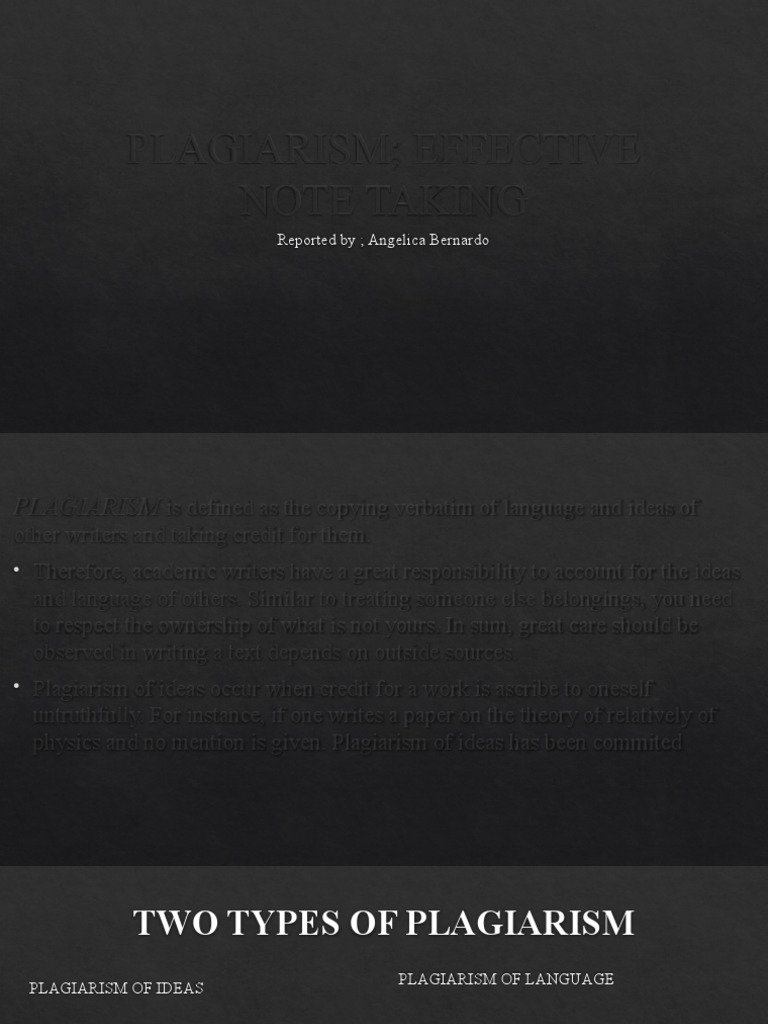 Plagiarism Effective Note-Taking (EAPP 3) | PDF