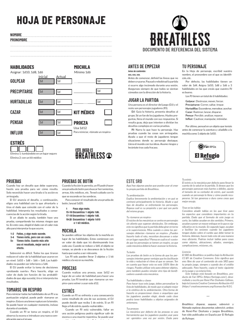 SRD Breathless Diptico | PDF