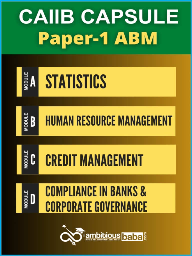 CAIIB Paper 1 Capsule PDF Advance Bank Management New Syllabus by Ambitious Baba | PDF