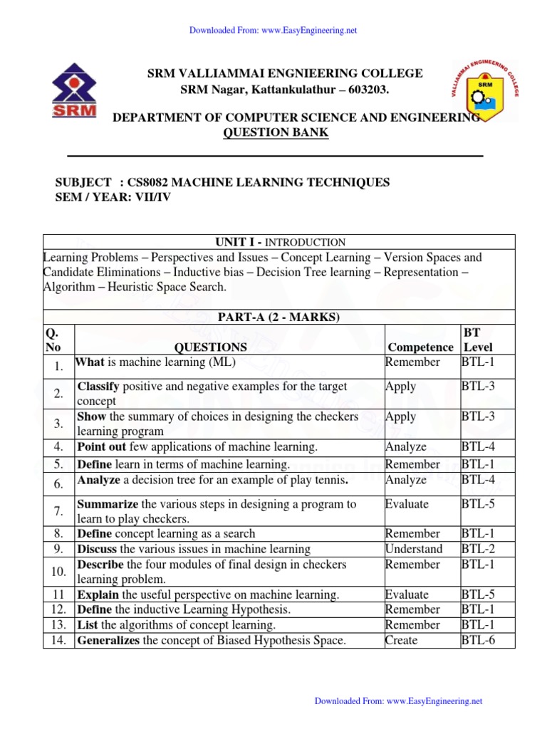 CS8082 MLT QB - by WWW - EasyEngineering.net QB 2 | PDF