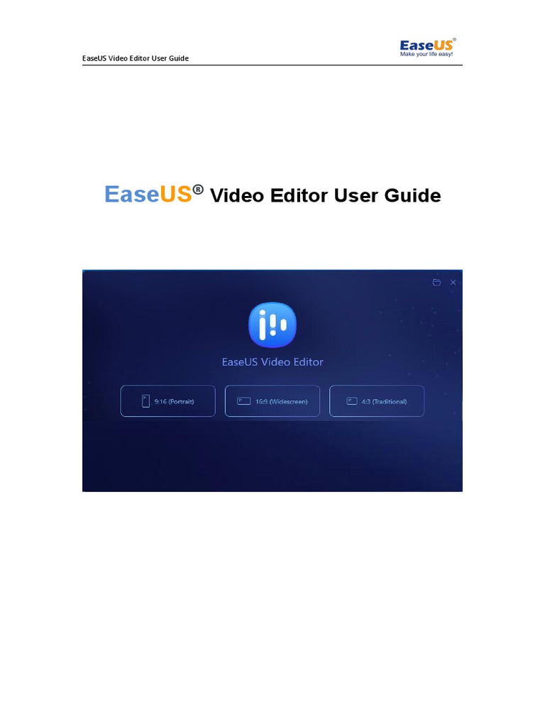 Easeus Video Editor User Guide | Descargar gratis PDF | Computer File | Icon (Computing)