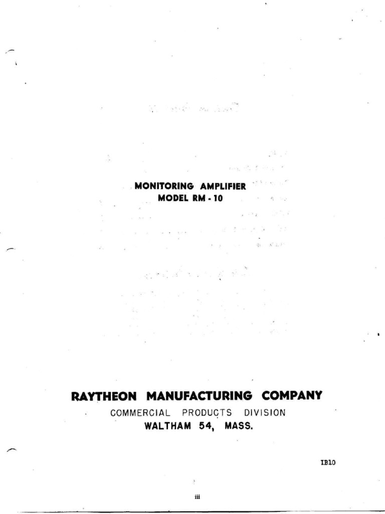 Raytheon RM 10 | PDF
