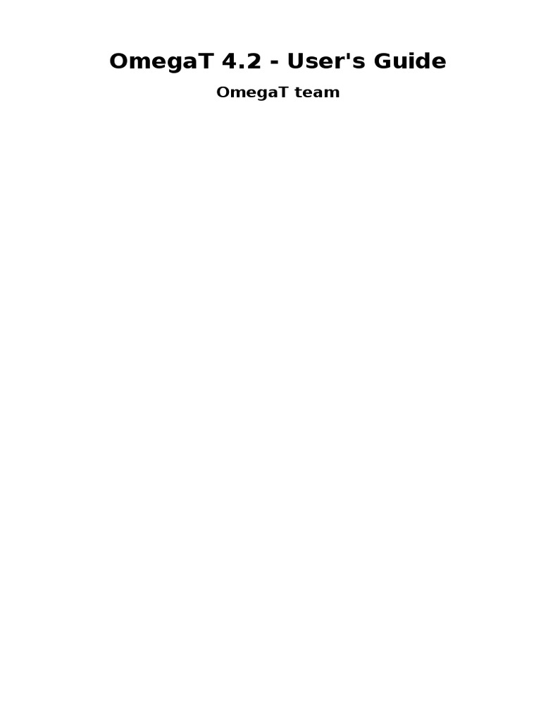 OmegaT Documentation en | PDF