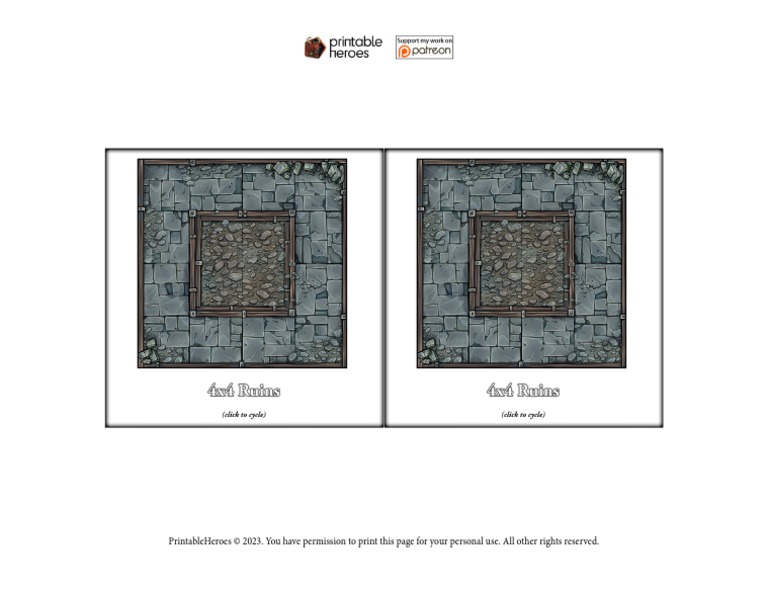 Map Tile - Ruins - 4x4 - 01 - Free | PDF