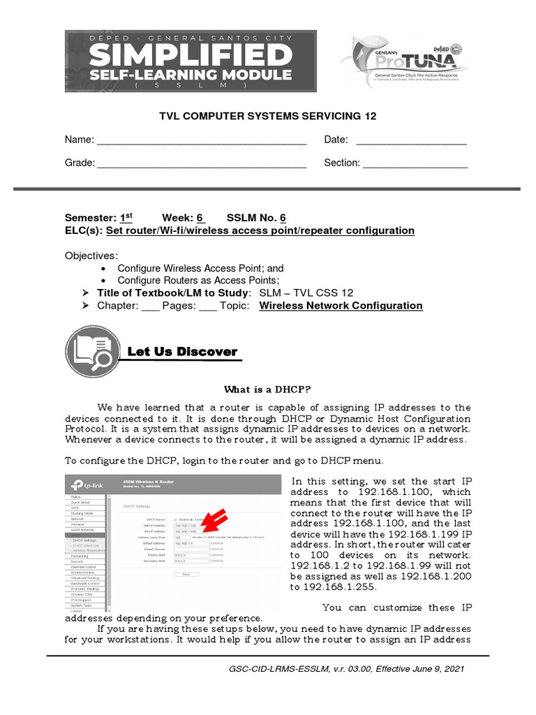 CSS12 1st WEEK6 SSLM Evaluated | PDF | Wireless Access Point | Computer Network