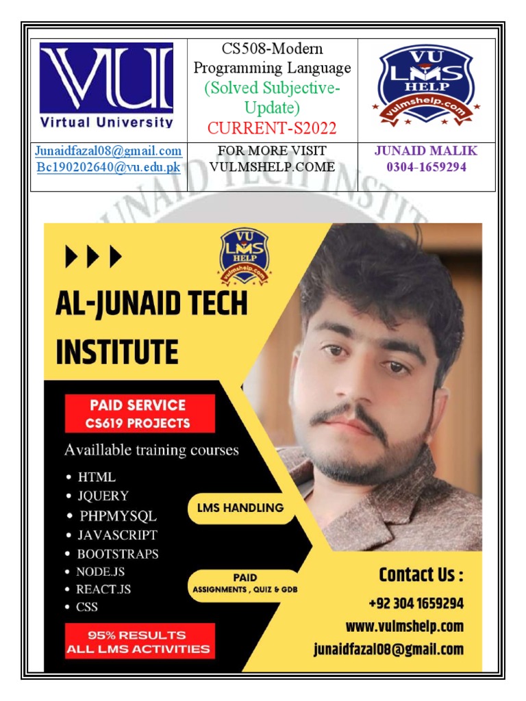 CS508 Final Term Solved Papers | PDF