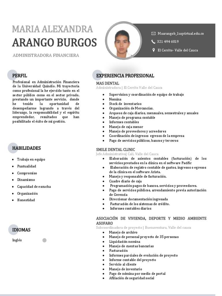 Administradora Financiera con Experiencia | PDF