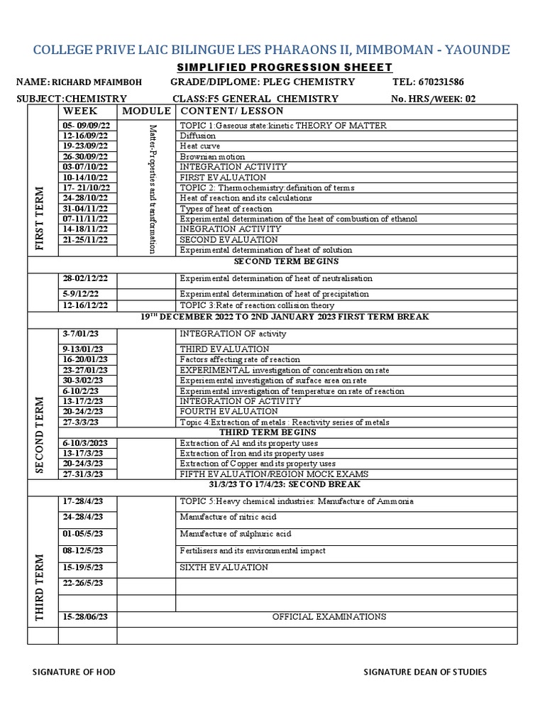 New P.sheet 2022-2023 | Download Free PDF | Chemical Substances | Chemistry